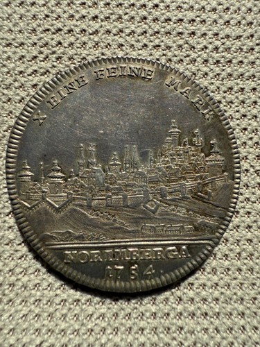 1754 Germany Nurnberg 1 Thaler Silver City View Coin Taler CGL Emperor ...
