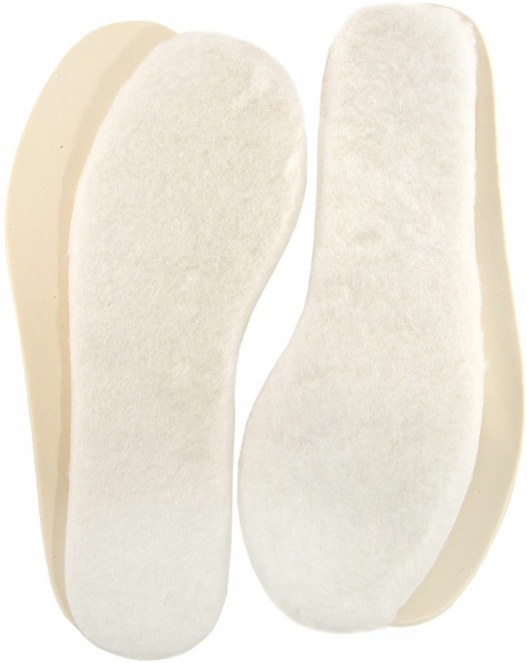 2 Pairs Genuine Lambswool Wool Fluffy Insoles Cushioned Inner Sole Shoe ...