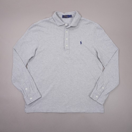 Polo Ralph Lauren Long Sleeve Button Cuff Polo Shirt Mens Large Gray ...