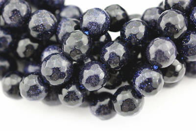 Blue Sandstone Faceted Round Beads Size 6mm 8mm 10mm 15.5" Strand | eBay