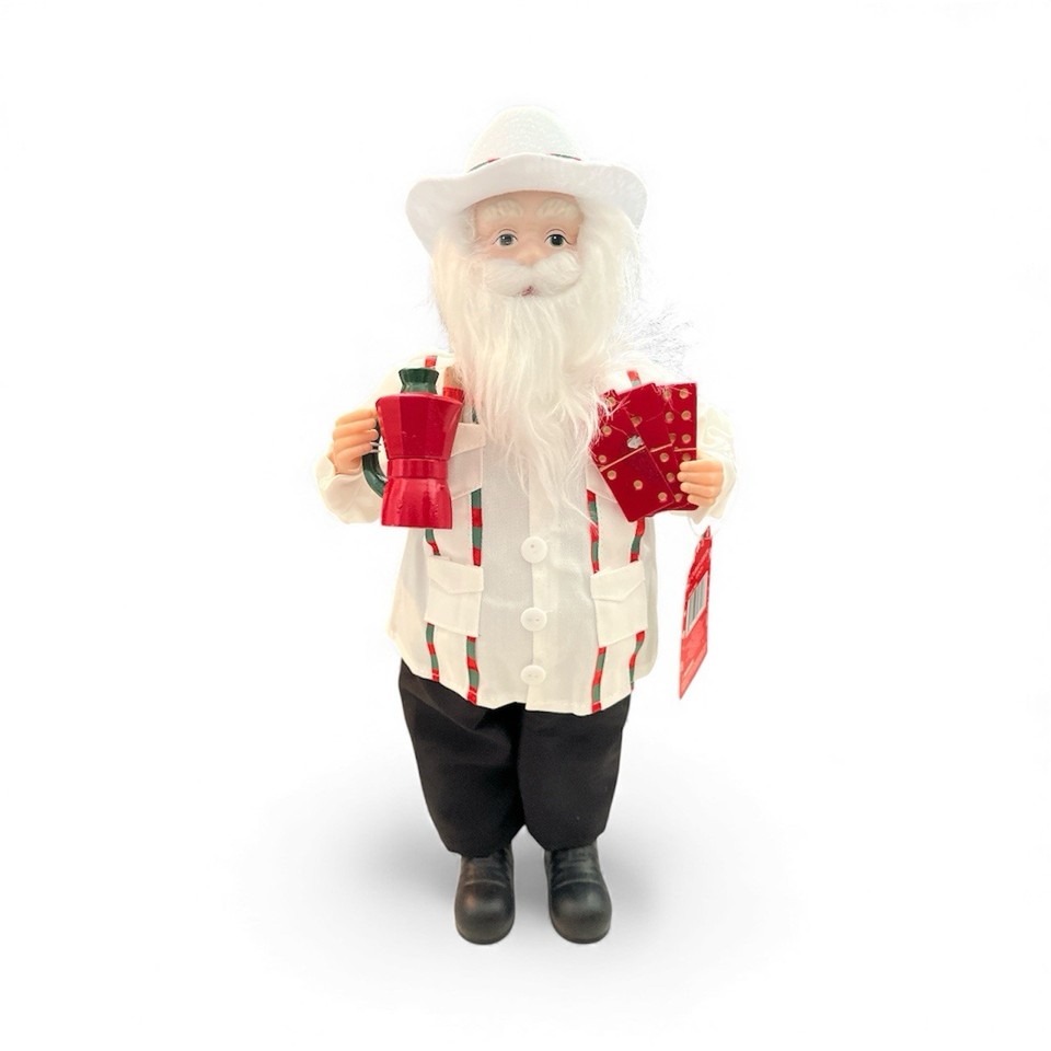 Cuban Santa Figurine 18” w/ Dominós, Espresso Maker & Guayabera Shirt ...