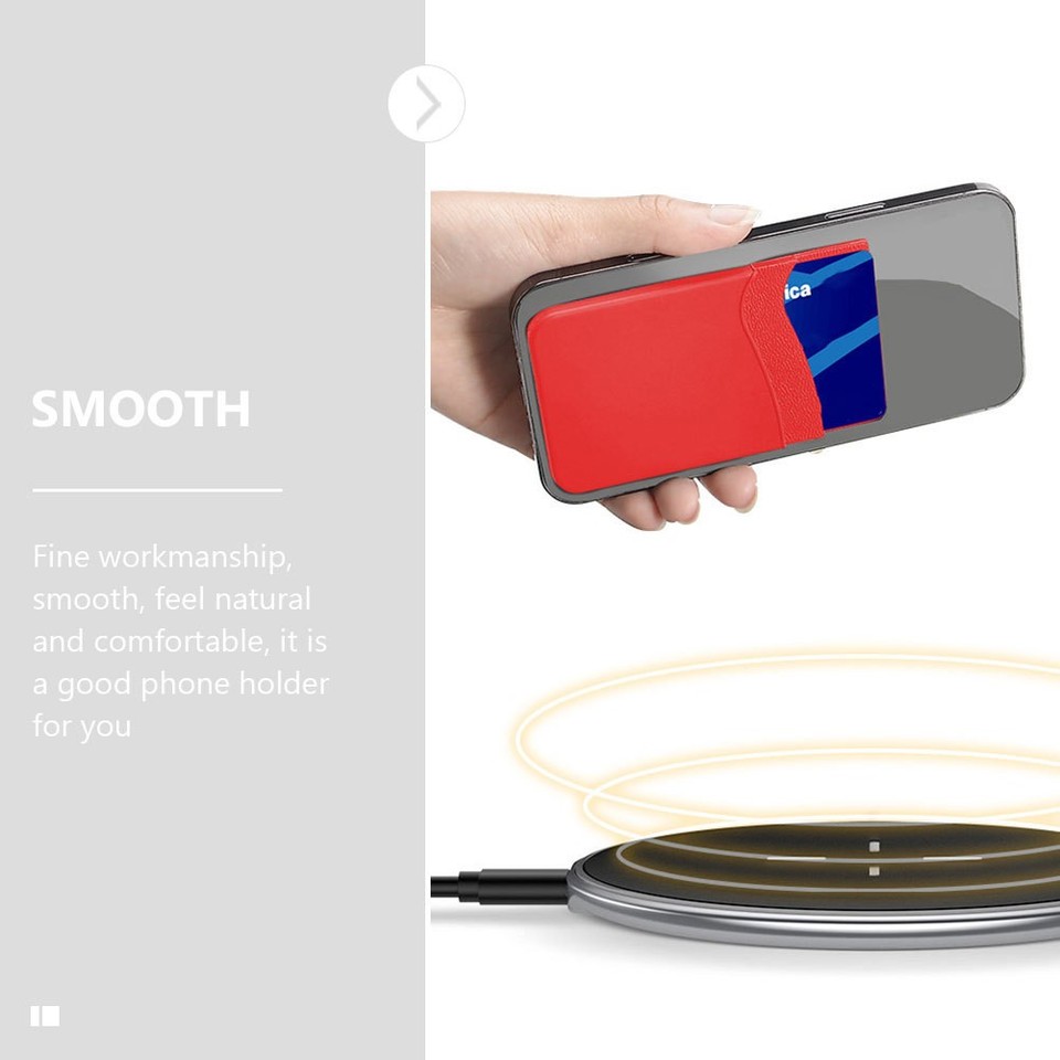 5 Pcs Silicone Stick On Cell Phone Wallets Mobile Phone Pouches Back ...