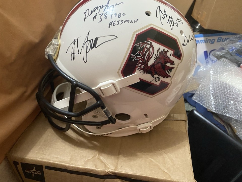 Steve Spurrier George Rogers Todd Ellis Signed Full Size Schutt Helmet ...