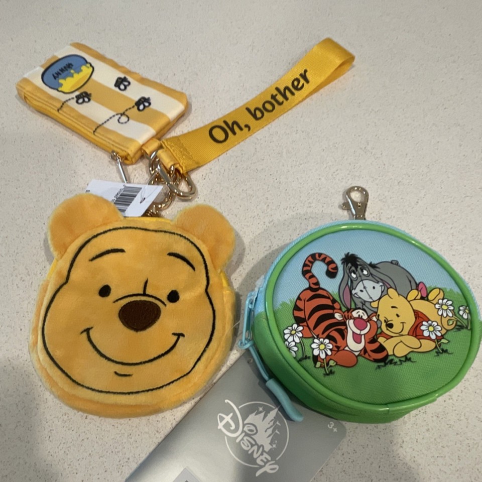 Disney Winnie the Pooh Coin Purse Set Plush Pooh Tigger Eeyore Yellow ...