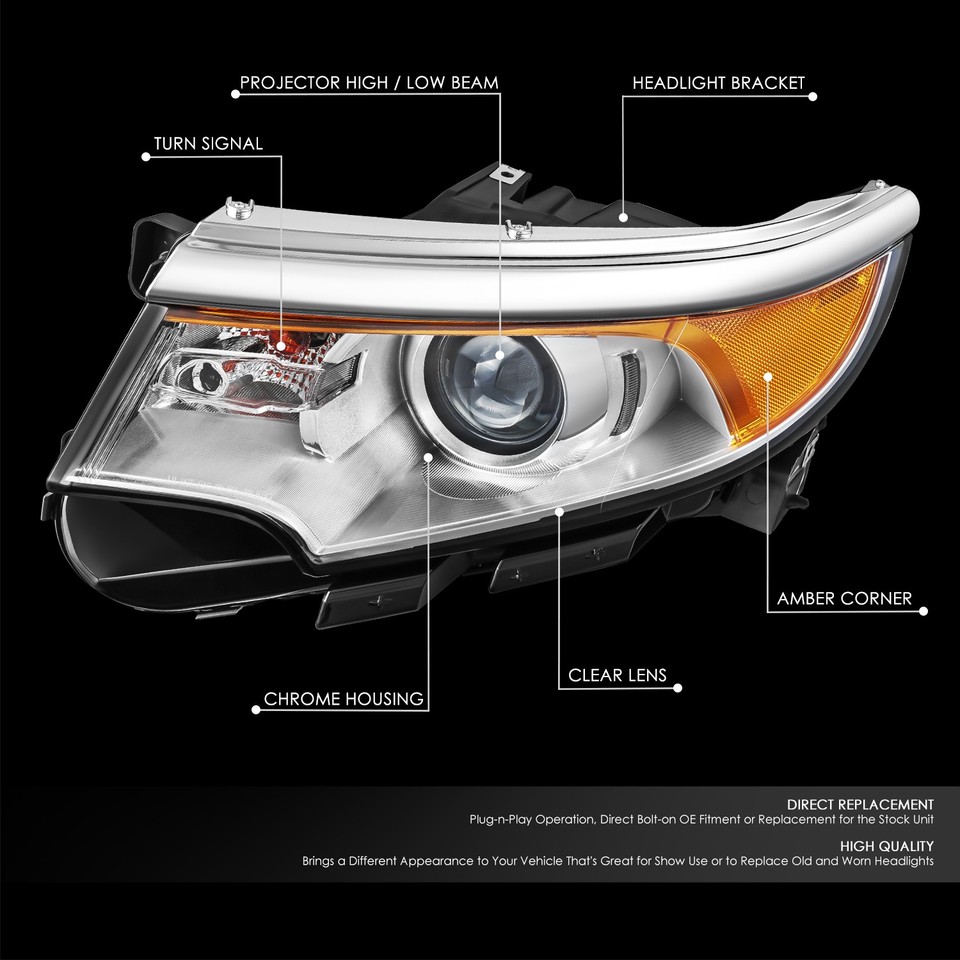 For 11-14 Ford Edge SE/SEL/Limited OE Style Left Driver Side Projector ...