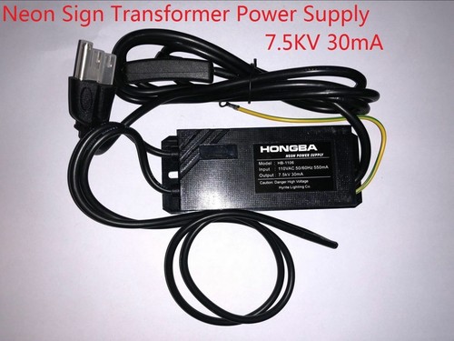 HONGBA 7.5kV 30mA-110VAC 50/60HZ 550mA Neon Sign Transformer Power ...