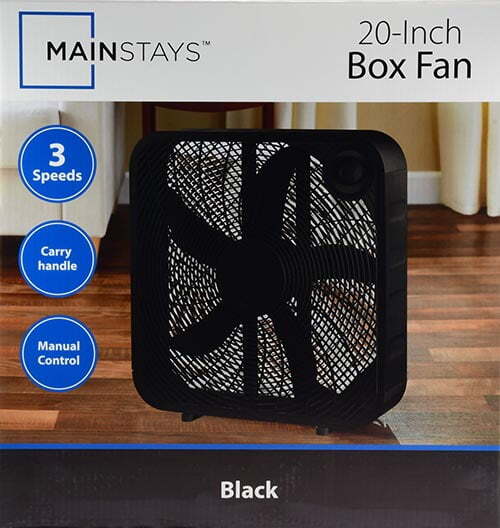 20" 3-Speed Portable Box Fan, New, Black | eBay