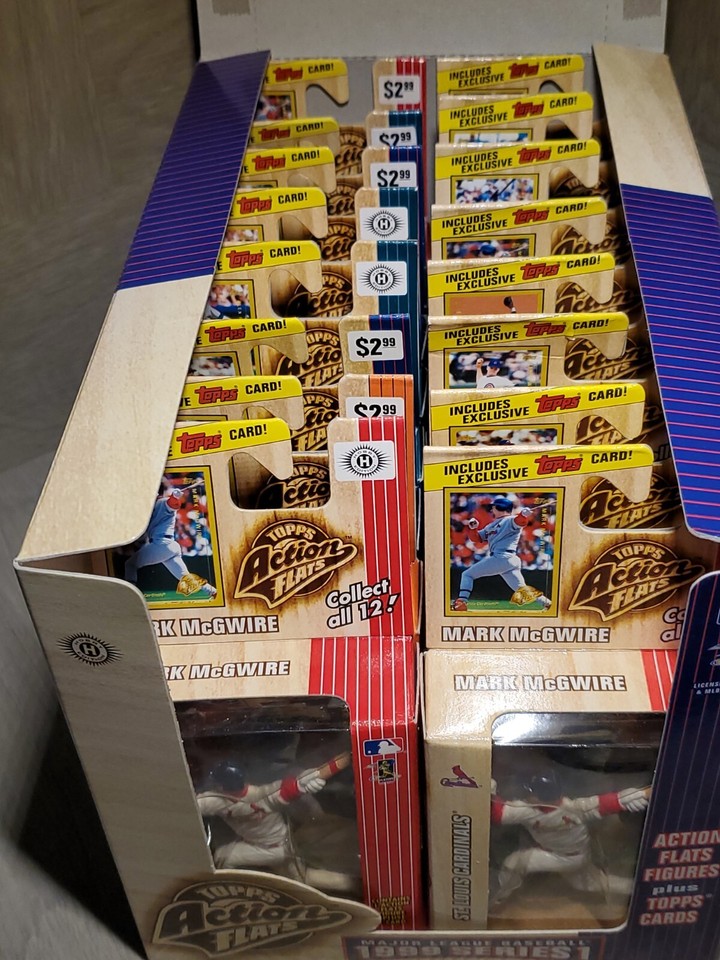 NEW TOPPS Action Flats Figures Cards 16 Packs 1999 Series 1 w/Display ...