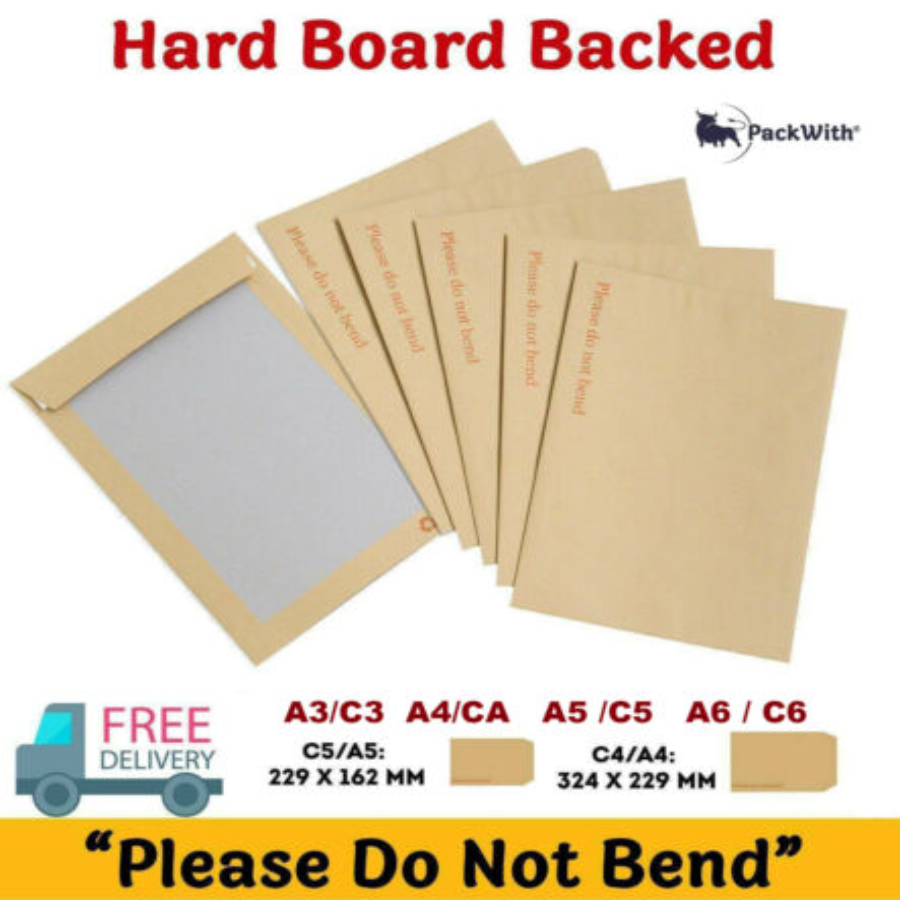 Hard Back Envelopes Please Do Not Bend Manilla Brown Envelopes A6 C6 C5 ...