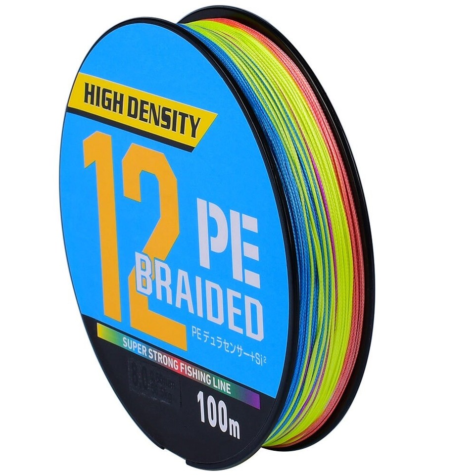 12 Strands Braided Fishing Line PE Multifilament Multicolors 100m 500m ...