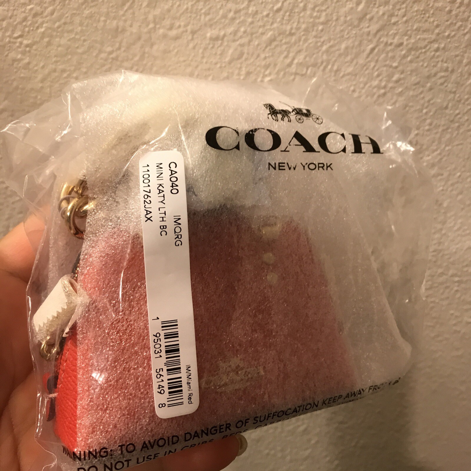 New Coach CA040 Red Mini Katy Satchel Bag Charm Key Chain | eBay