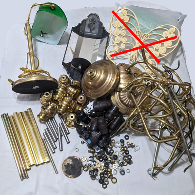 Misc Junk Scrap Metal Pieces Lamp Parts for Arts Crafts Weld Sculpture ...