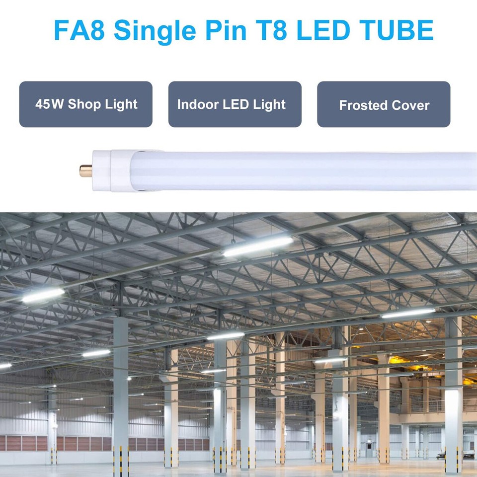 16Pcs T8 8' Led Bulbs 8FT FA8 Single Pin Led Tube Light 45W Led Shop ...