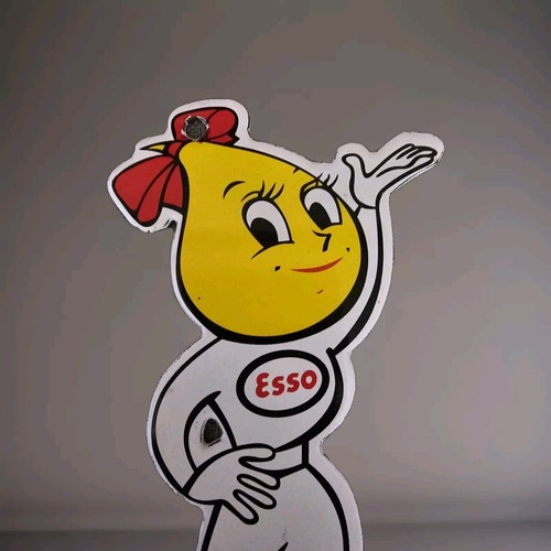 VINTAGE ESSO GASOLINE PORCELAIN OIL DROP GIRL SERVICE STATION PUMP ...