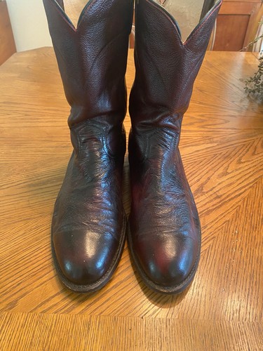Men's Dan Post Smooth Ostrich, Black Cherry Roper boots, size 12EW ...