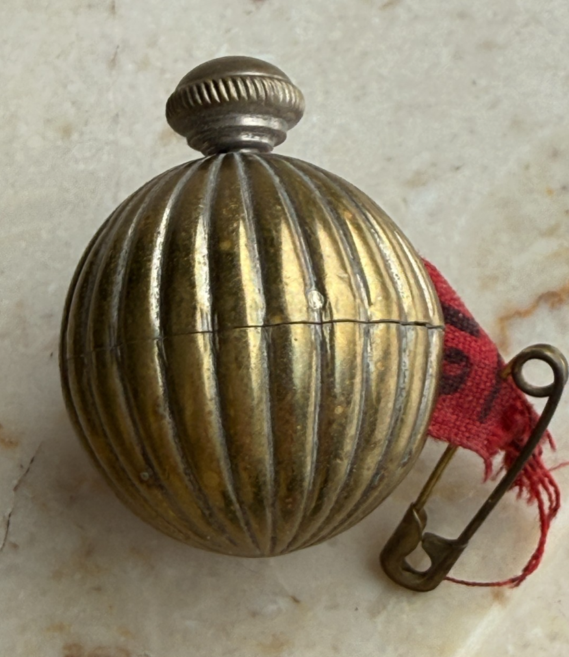 Vintage figural metal/brass perfume bottle tape measure | eBay