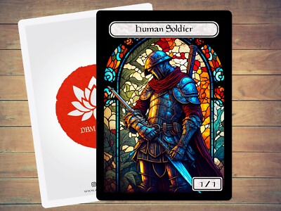 Human Soldier Token MTG Token Stained Glass Art Token 5 Pack for Magic ...