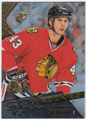 2015-16 Upper Deck SPx Foil Rookies VIKTOR SVEDBERG #124 Blackhawks UD ...