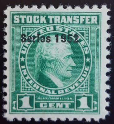RD 365 one cent stock tranfer stamp series 1952 | eBay