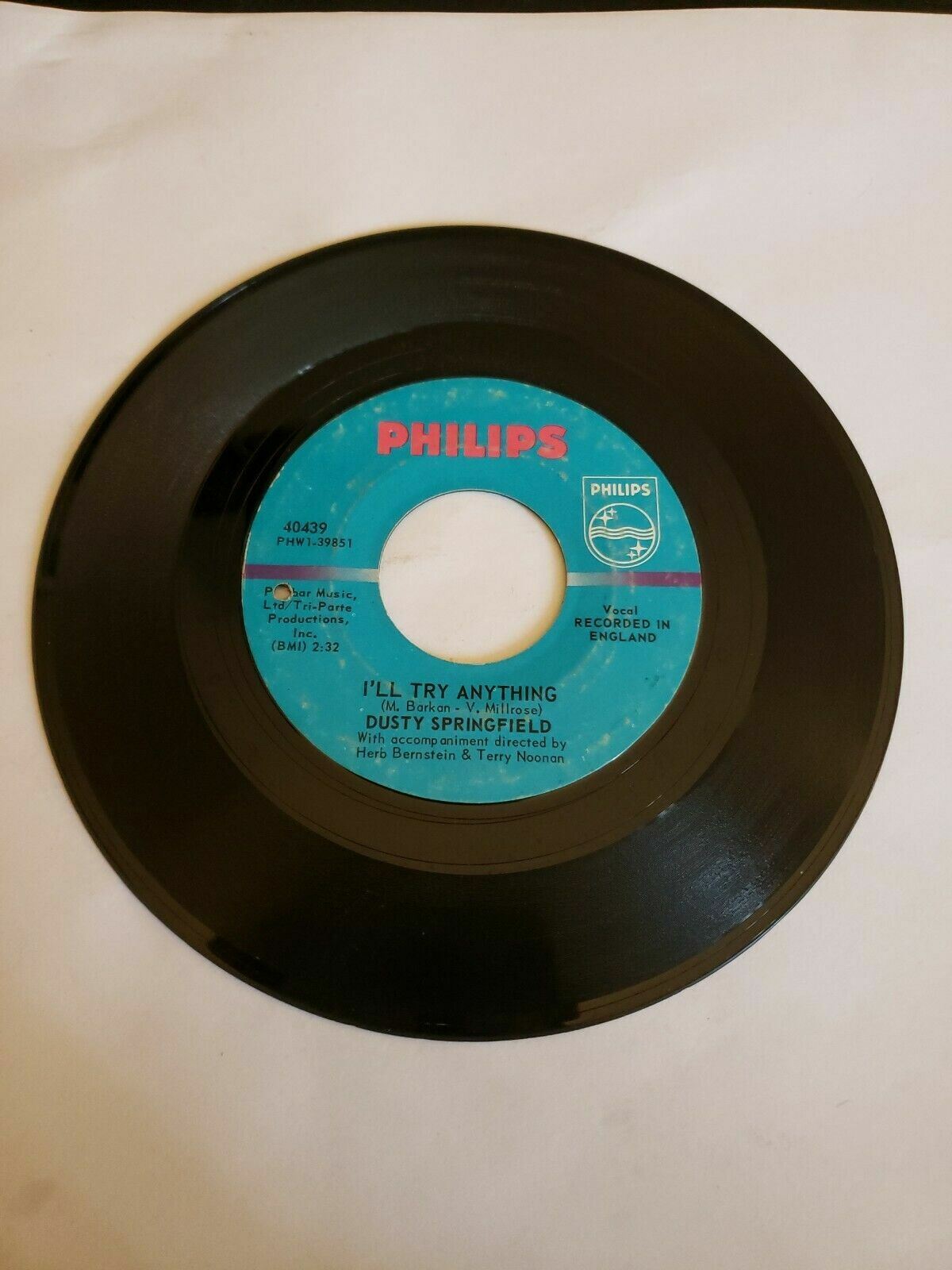Dusty Springfield - I'll Try Anything - Philips (45RPM 7” Single)(J364 ...