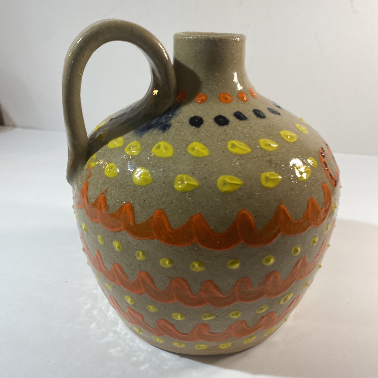 DALE COSTNER DECORATED JUG - Vale, NC - Catawba Valley Folk Art Colorful 7” | eBay
