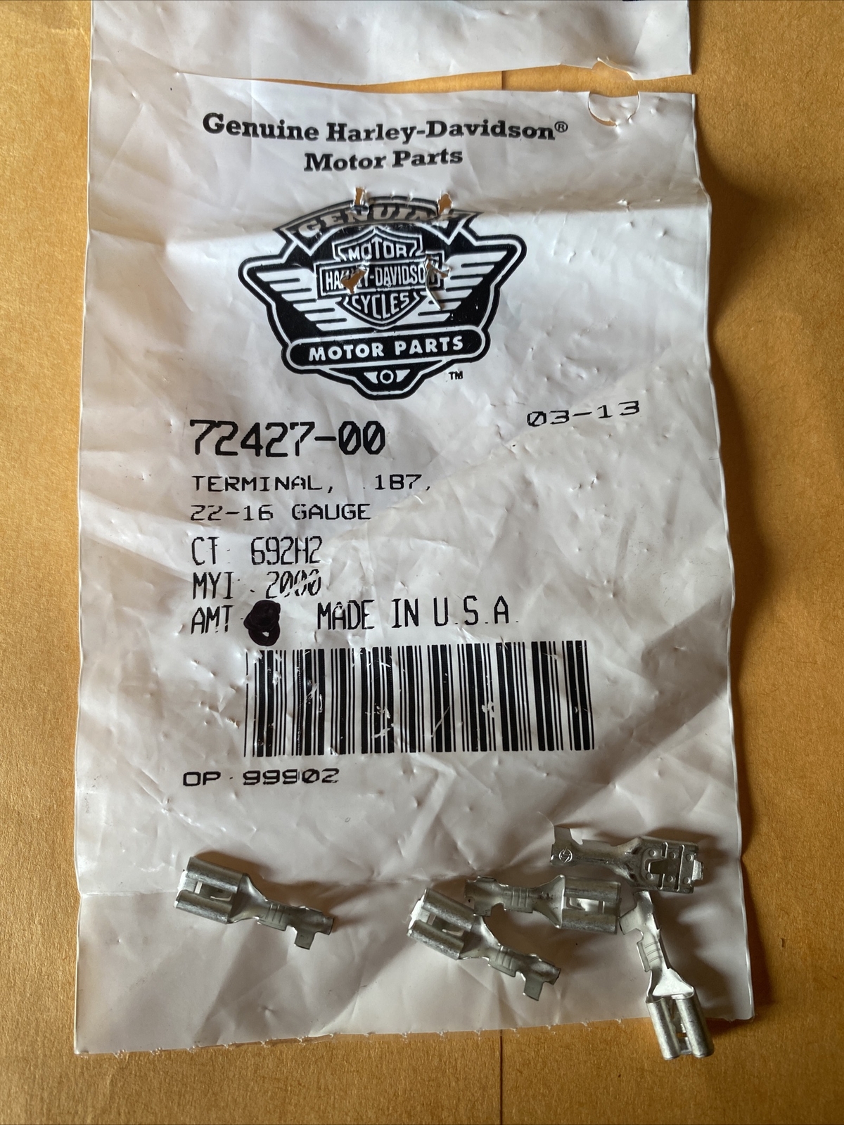 5-NOS Harley Davidson 22-16 Gauge Wire Connector Female Terminal 72427 ...