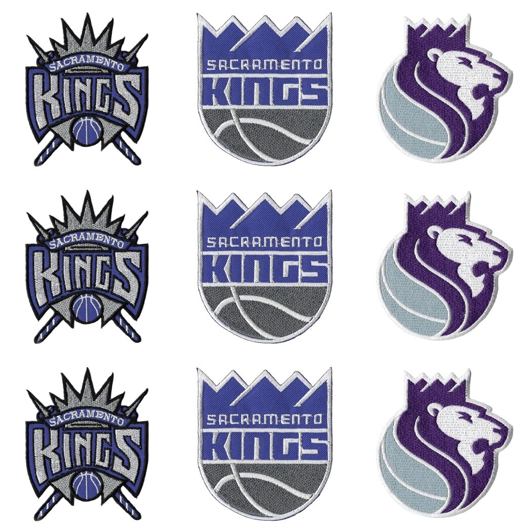 Lot SET Of 9 Sacramento Kings NBA Iron on Patches Embroidered Emblem ...
