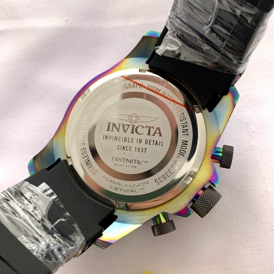 Invicta Pro Diver Mens 52mm Carbon Fiber Dial Tinted Iridescent Watch ...
