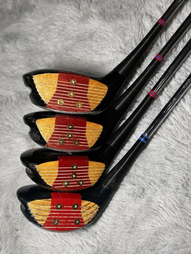 VINTAGE BEN HOGAN SPEED SLOT PERSIMMON 1-3-4-5 WOOD GOLF CLUB SET STEEL ...