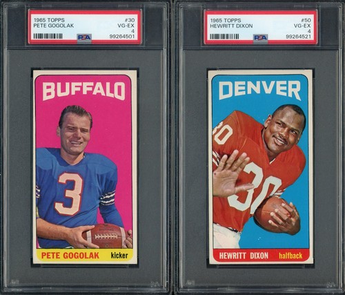 Lot of (4) 1965 Topps Football Starter-Set w/ Pete Gogolak Jerry ...