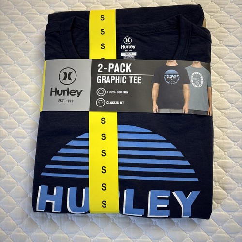 Hurley Men's Graphic Tee 2-pack Classic Fit Light Blue/Navy S New With ...