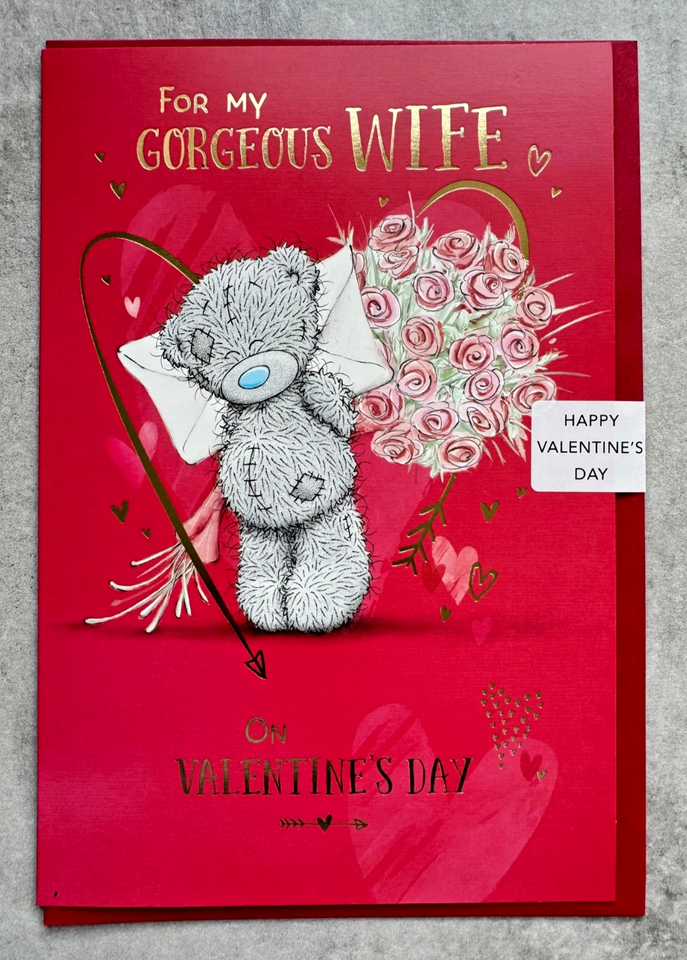 Me To You Valentines Day Card Gorgeous Wife Tatty Teddy Cute Roses Bear ...