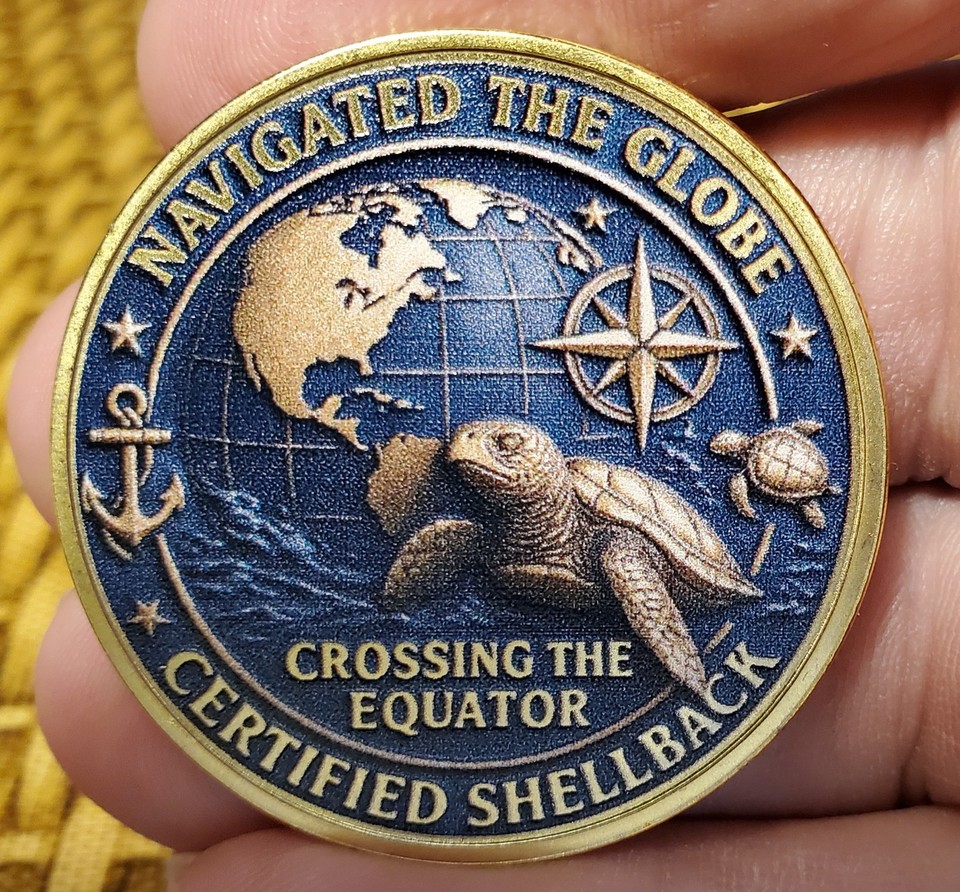 MILITARY-CHALLENGE COIN-U.S. NAVY SHELLBACK "CROSSING THE LINE" SEA ...
