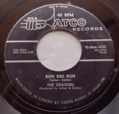 CANADA!!! THE COASTERS Run Red Run / What About Us ORIG 1959 ATCO 45 | eBay