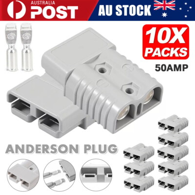 10 x Anderson Style Plug Connectors 50 AMP 6AWG 12-24V DC Power Tool | eBay