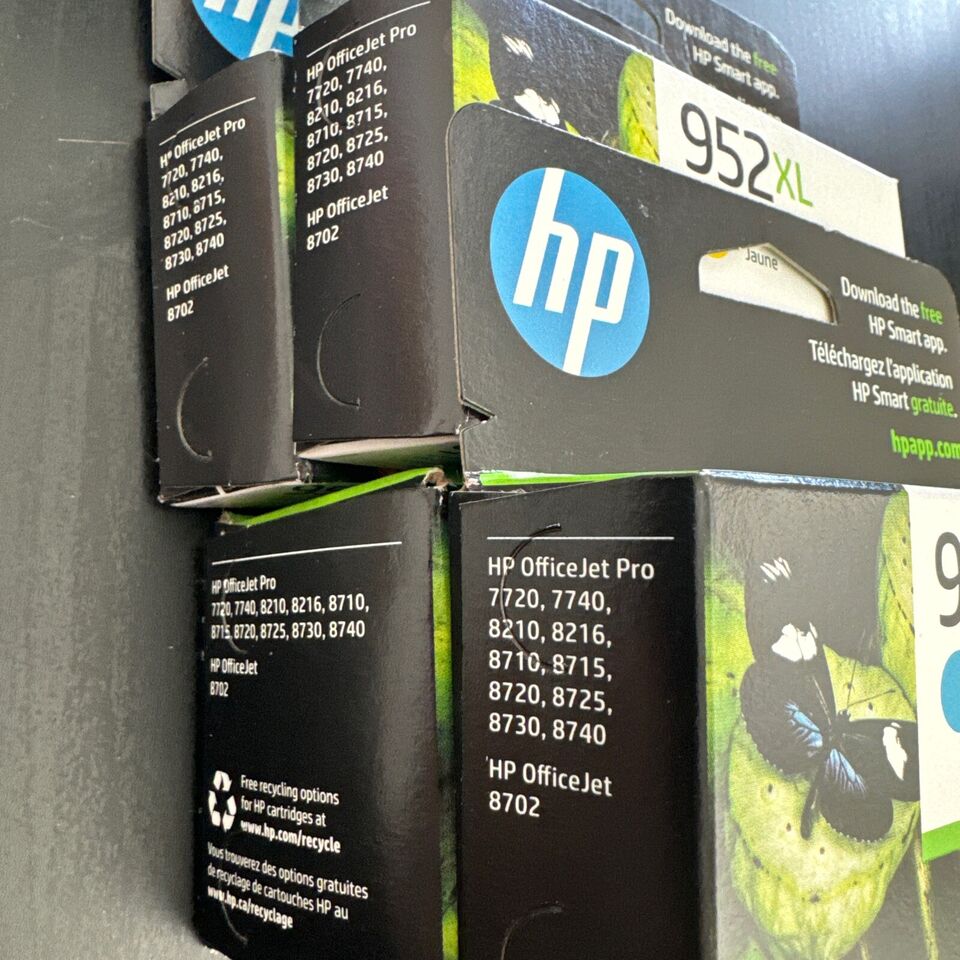 2026 4 Pack Oem HP 952XL Black Color Ink Set Pack 952 XL Cyan Yellow ...