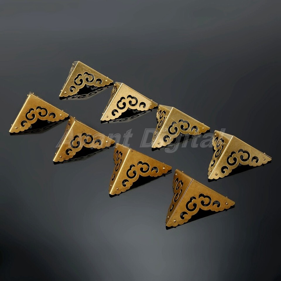 4X Brass Corner Protectors Chines style Corners Hardware for Furniture ...