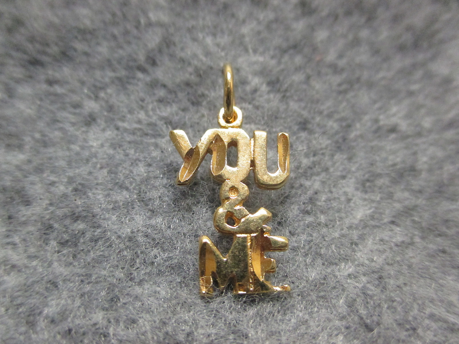 " You & Me " Gold Plated Pendant Charm 11/16" Tall w/ Jump Ring NEW 2 ...