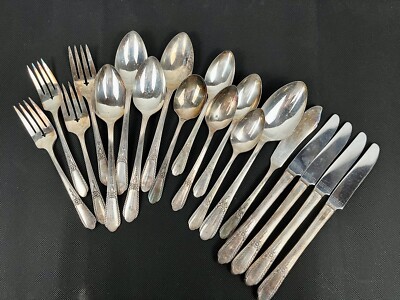 32pc Vtg Simeon L George H Rogers Co Silverplate A1+ Oneida Ltd 1941 ...