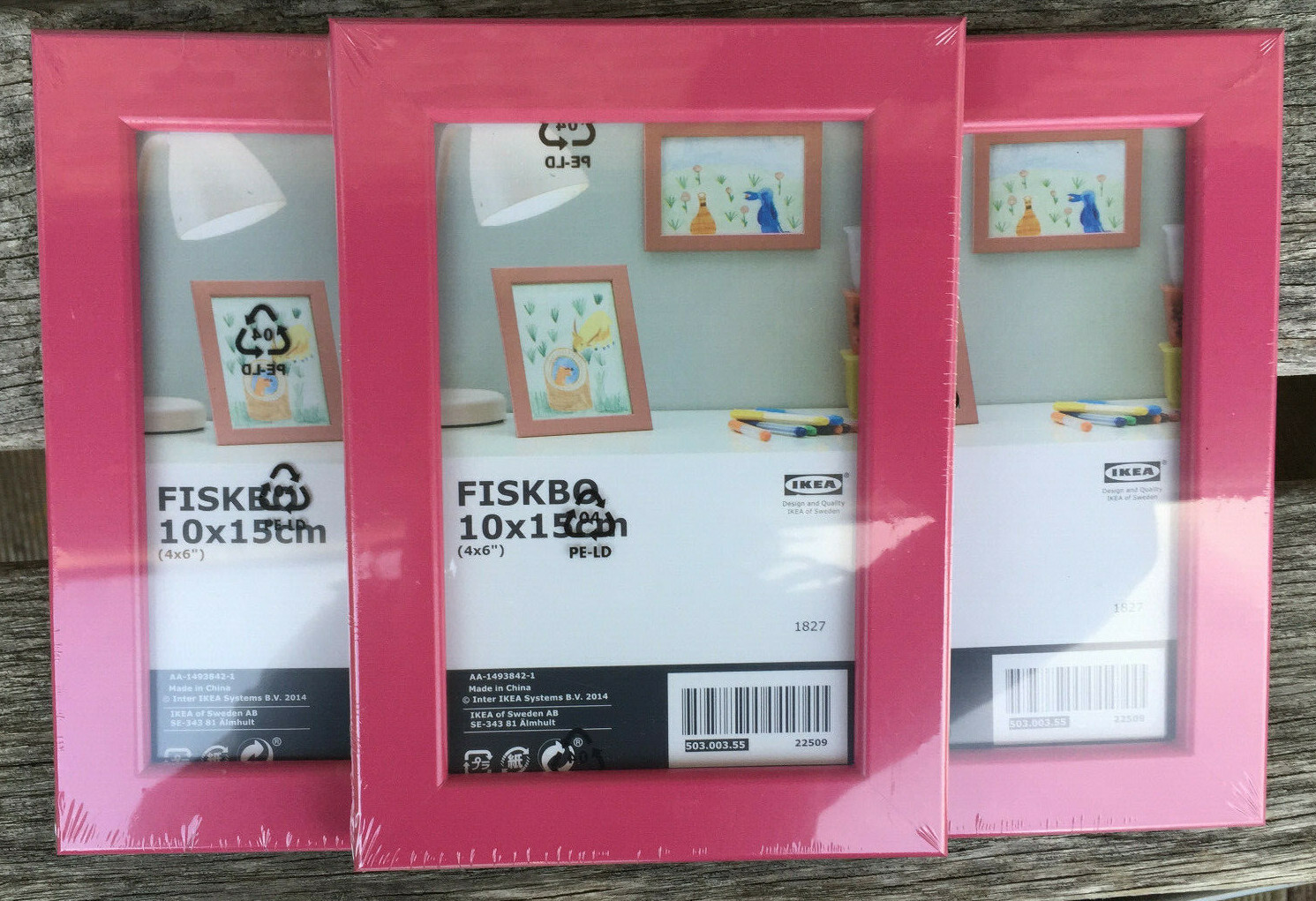IKEA FISKBO Pink 3er Set,10x15cm,Fotorahmen Bilderrahmen Fotos Rahmen ...