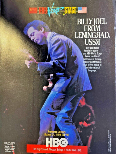 1987 Magazine Advertisement HBO Concert Billy Joel From Leningrad ...