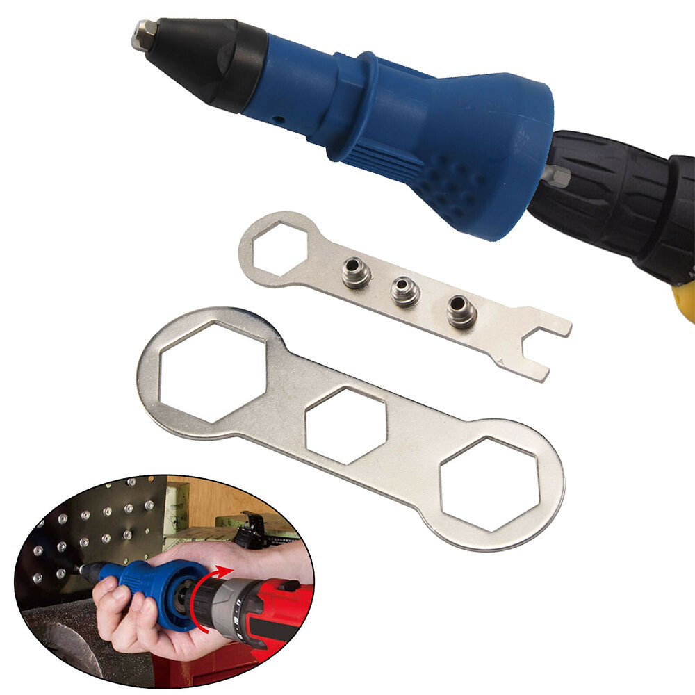 Electric Blind Rivet Pop Nut Gun Cordless Drill Adapter Riveting Insert ...