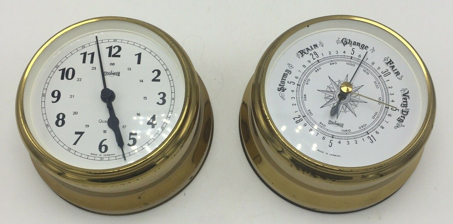 Stockburger Brass Ships Clock and Barometer Made in Germany Rare Model ...