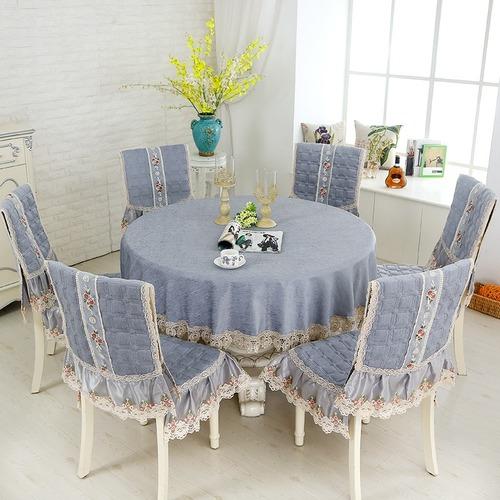 Round Tablecloth Table Cloth Chair Covers Dining Room Set Decorative ...