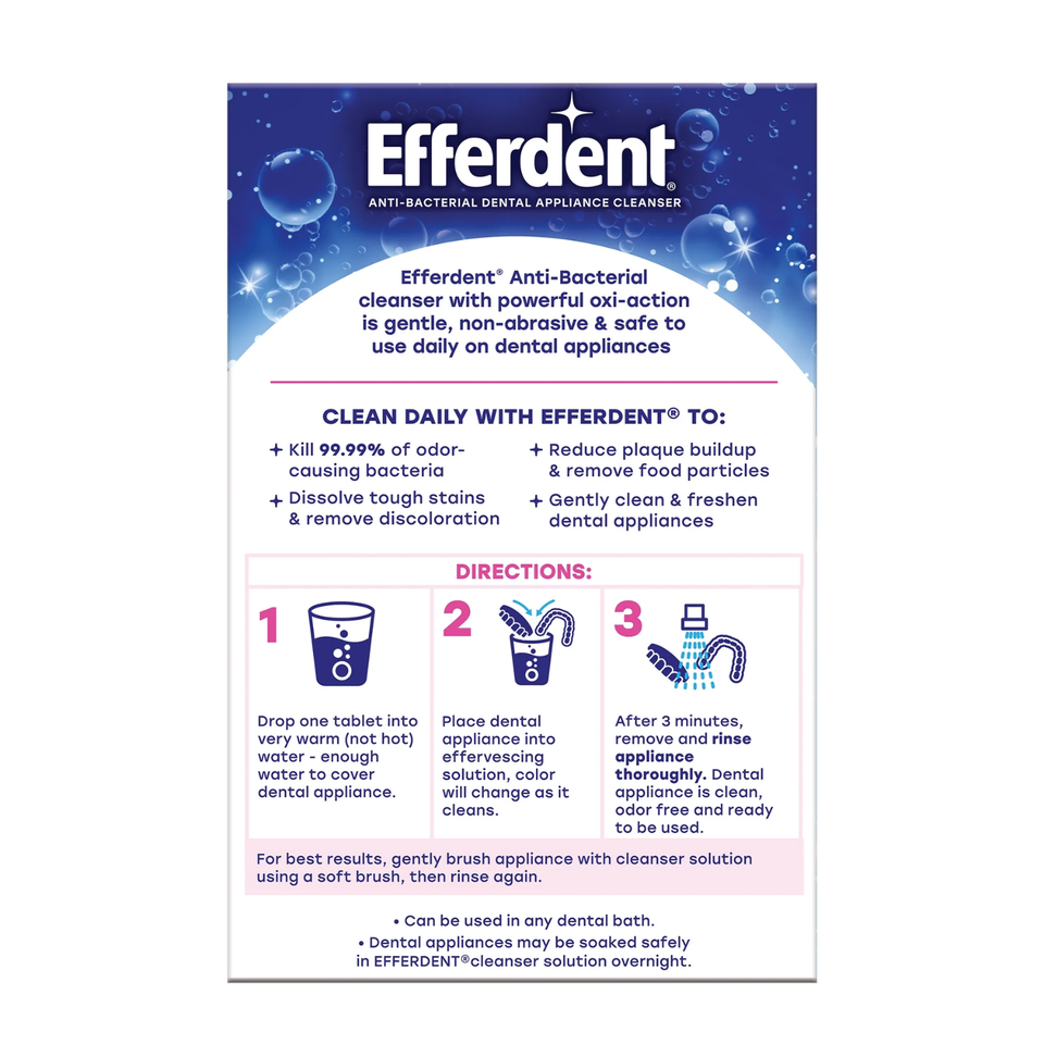 Efferdent Retainer & Denture Cleaner Tablets, Complete Clean, 126 Count ...