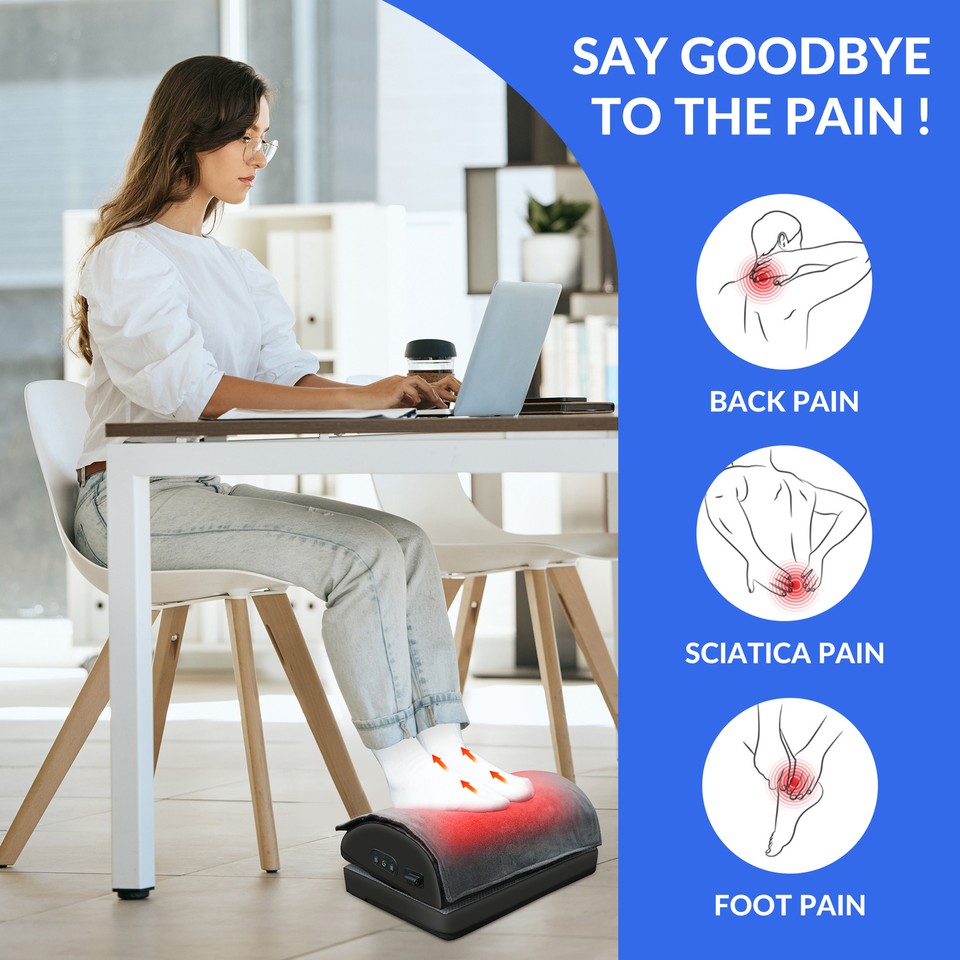 Snailax Footrest for Under Desk at Work, Vibrating & Heating, Memory ...