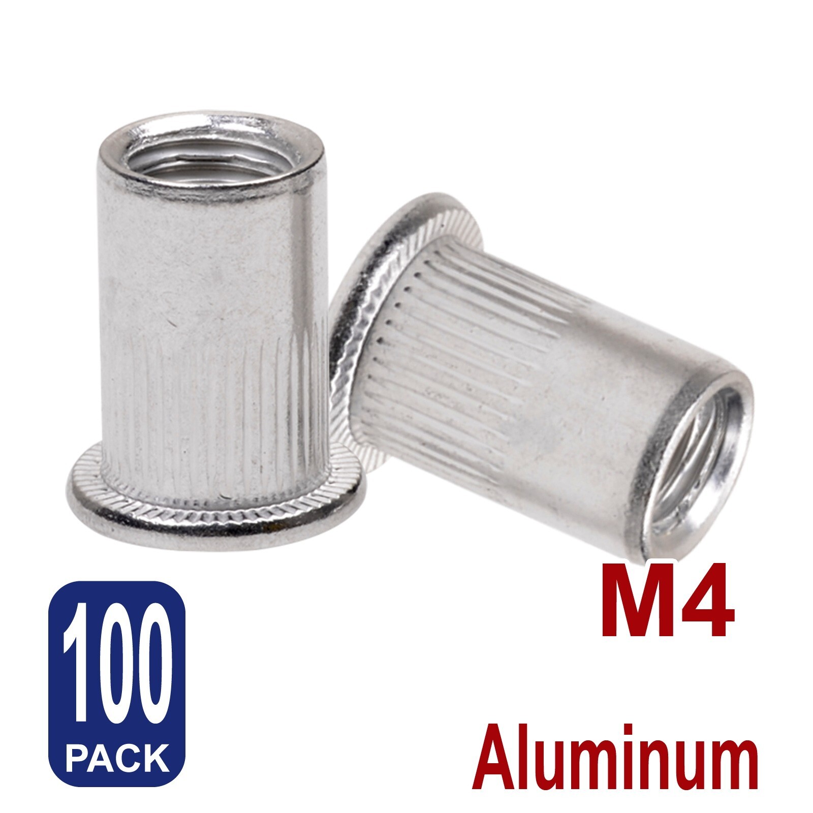 M4 Rivet Nuts Threaded Insert Nutsert Flat Head Rivnuts Aluminium ...