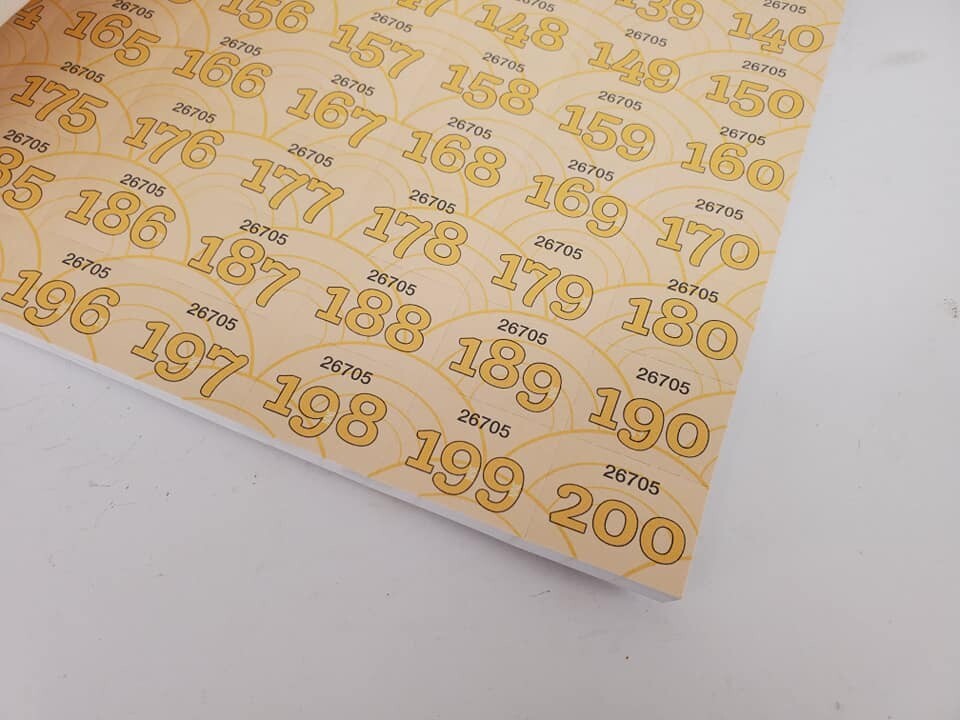 Chocolate Spinning Wheel Tickets Numbers 1-200, 5 Colours, 50 Sheets ...