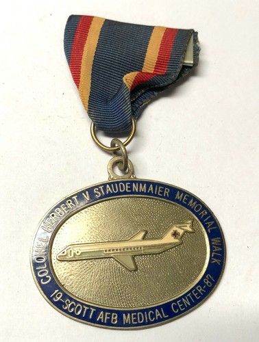 Illinois AVA IVV Volksmarch Medal Trekker Hiking Scott AFB 1987 Medical ...