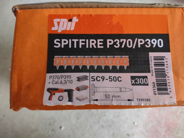 SPIT Nails X 300 P370 Sc9-50c Concrete Metal - 50mm Nail Gun Cartridges ...